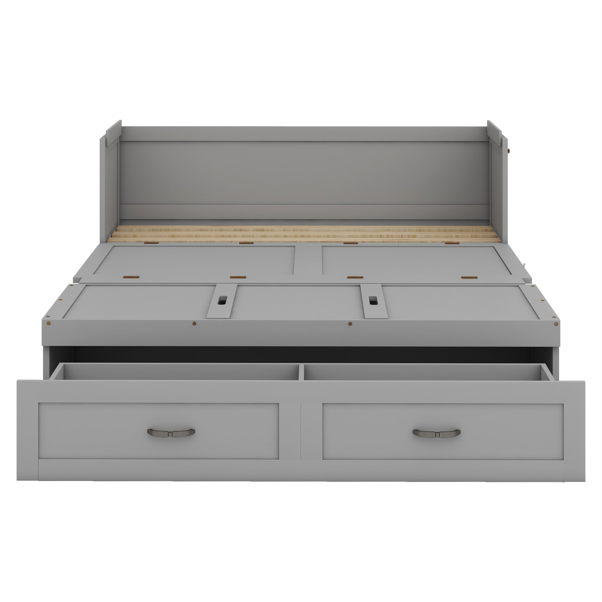 Red Barrel Studio® Murphy Bed With USB Ports, Large Drawers And Metal ...