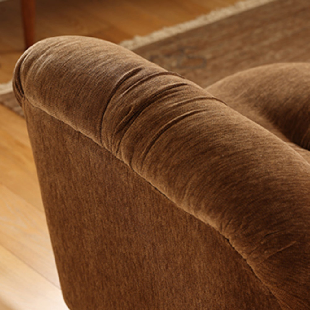 Hokku Designs Retro Puff Bagel Fabric Single Sofa | Wayfair