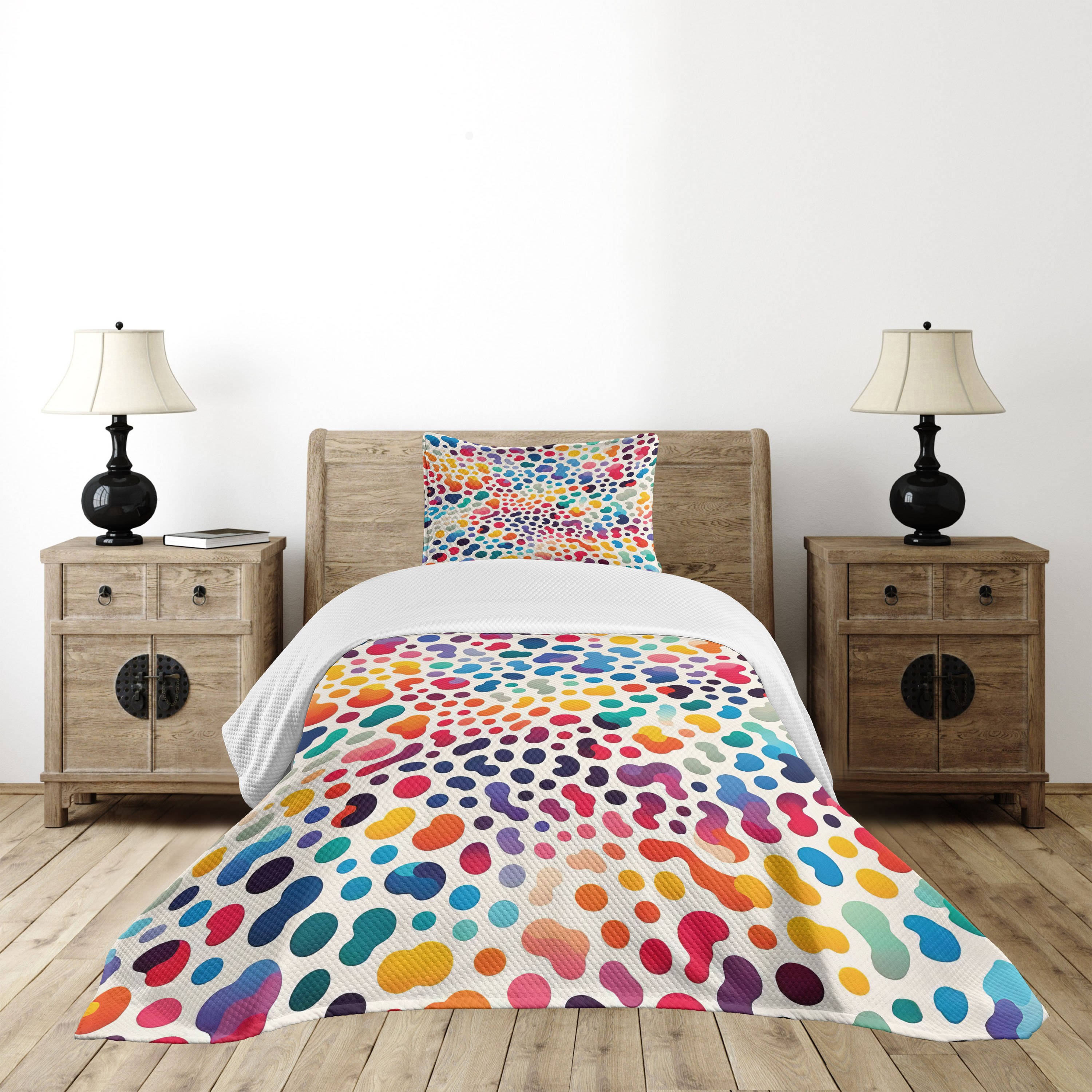 Ambesonne Leopard Print Bedspread Modern Colorful Spots 429921 | Wayfair