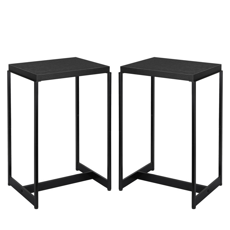 17 Stories Solid Wood Trestle End Table Set & Reviews | Wayfair
