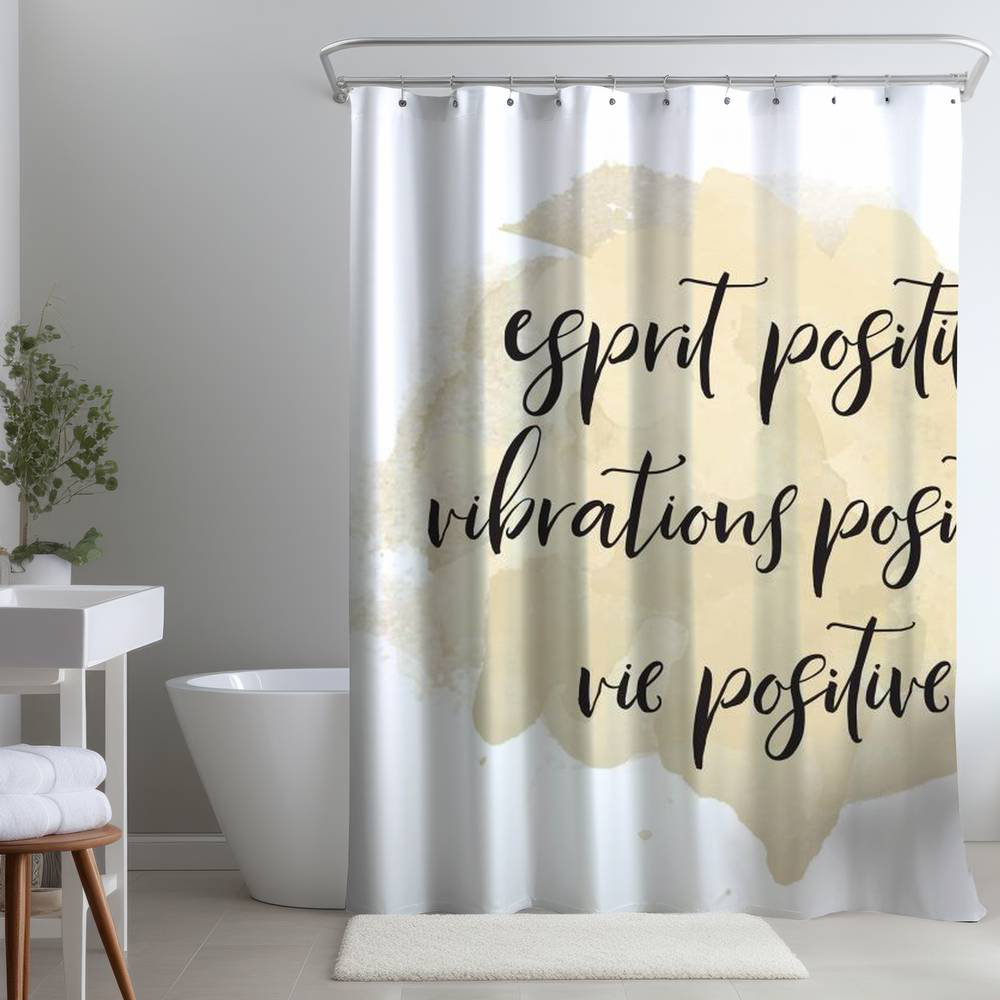 East Urban Home Positive Vibes Spiritual Quotes Shower Curtain | Home ...