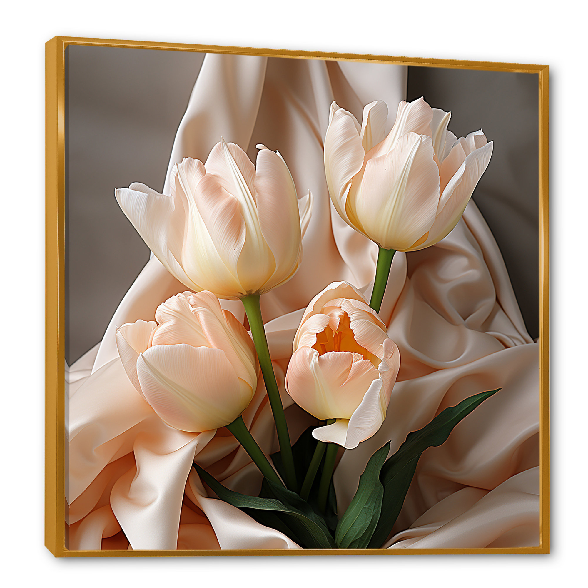 Design Art Soft Neutral Tones Tulips Tranquility I On Canvas Print ...