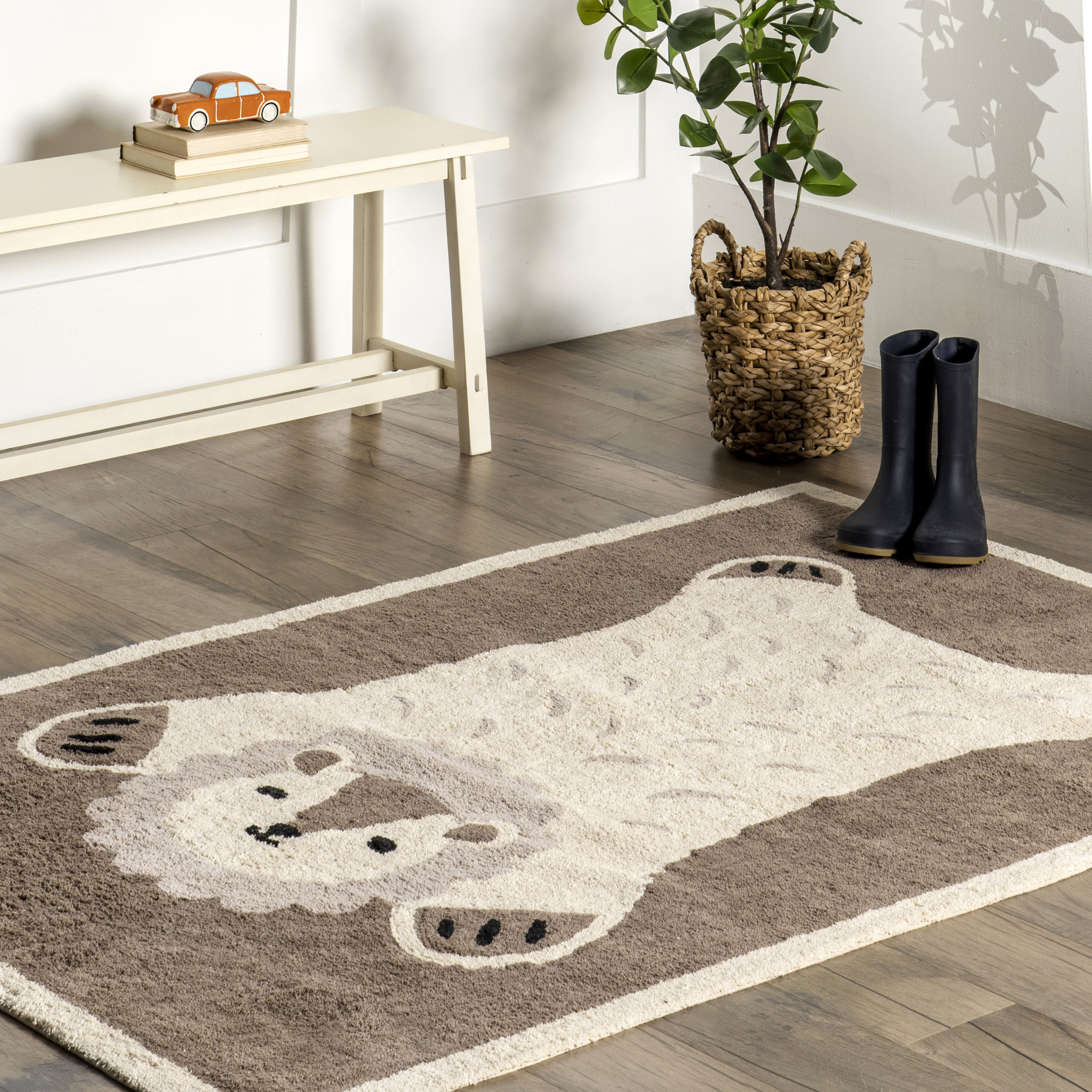 Trinx Reika Lion Cub SpinClean Machine Washable Kids Area Rug | Wayfair