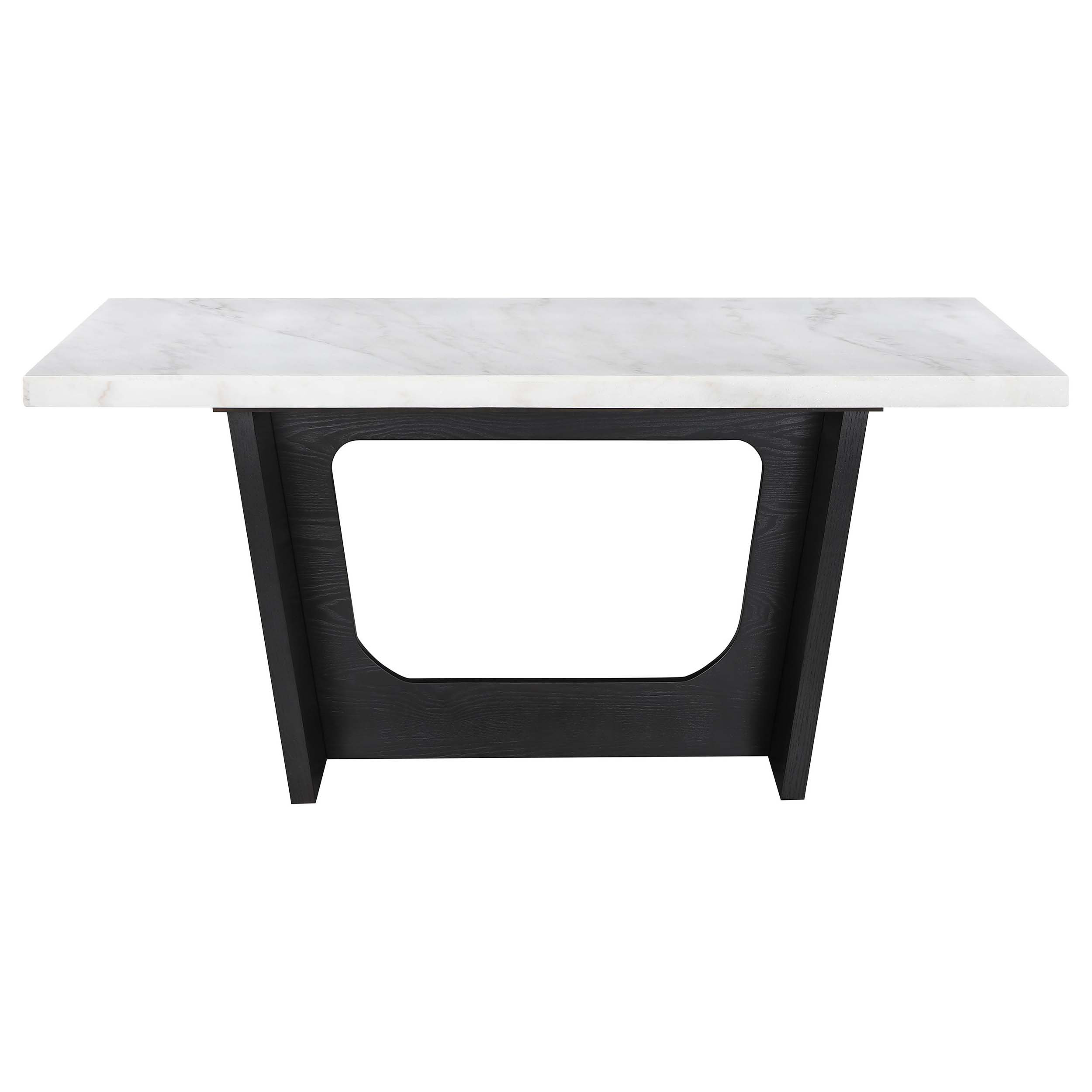 Corrigan Studio® Maroney Rustic Espresso Marble Top Dining Table | Wayfair