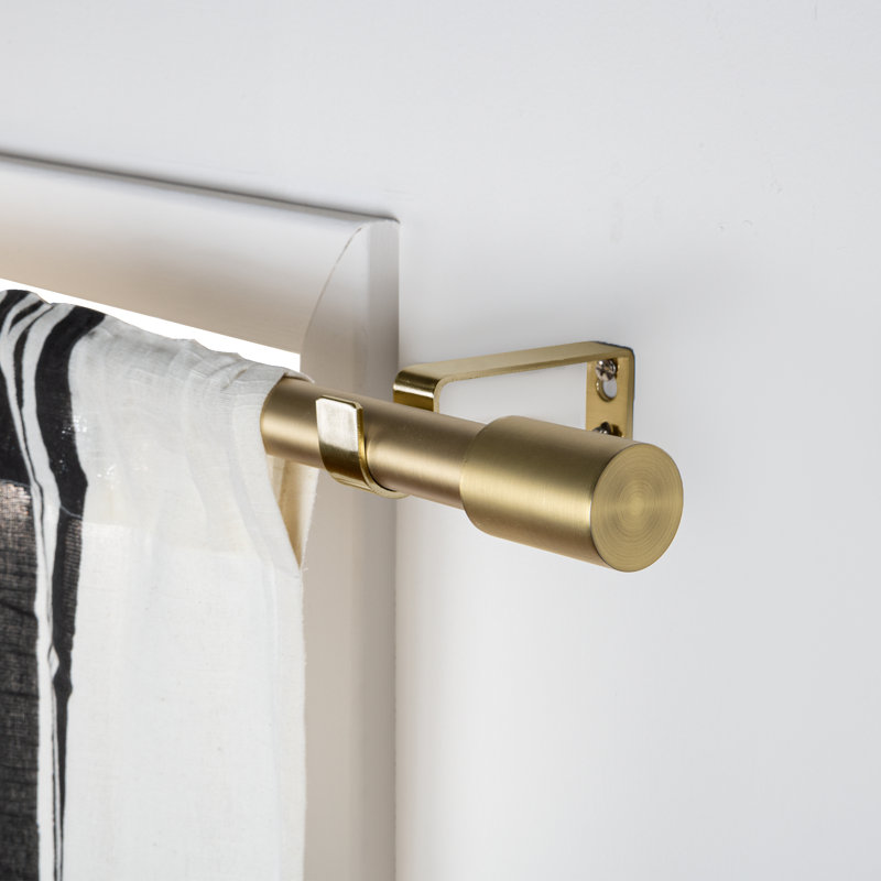 Etta Avenue™ Salut Adjustable 1" Single Curtain Rod & Reviews | Wayfair