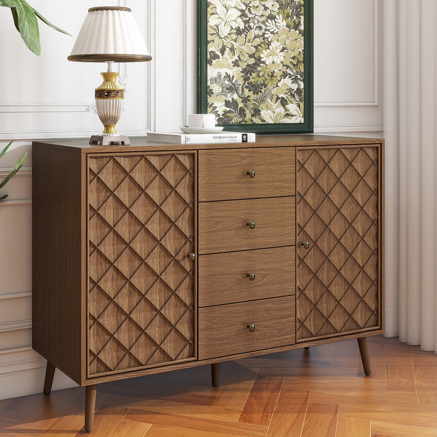 Corrigan Studio Mahkai 47.24" Wide 4 Drawer Server - Wayfair Canada