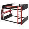 Ivy Bronx Full Over Full Modern Bunk Bed With Lighted Computer Desk ...