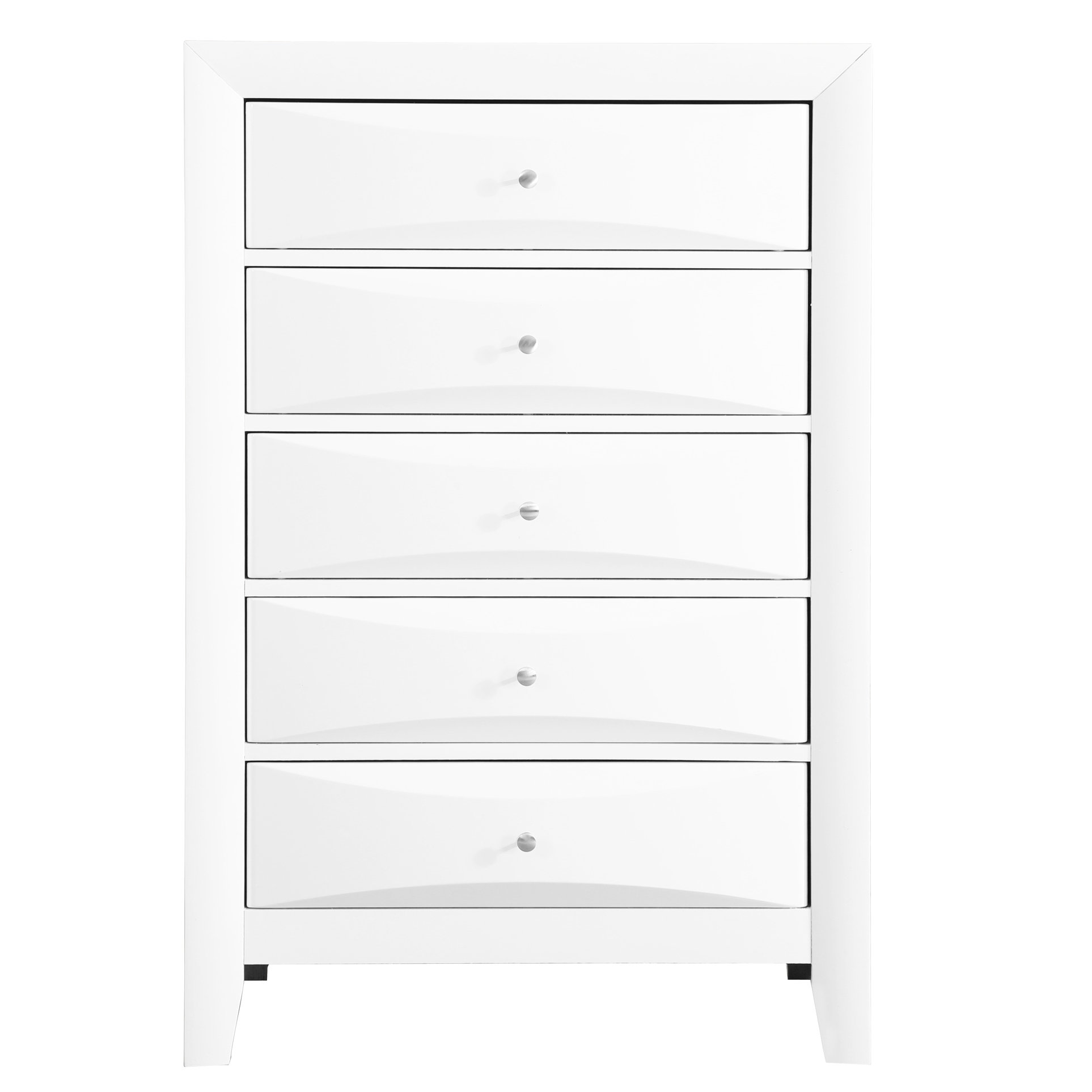 Hokku Designs Fully Assembled White Chest: Center Mounted Metal Drawer ...