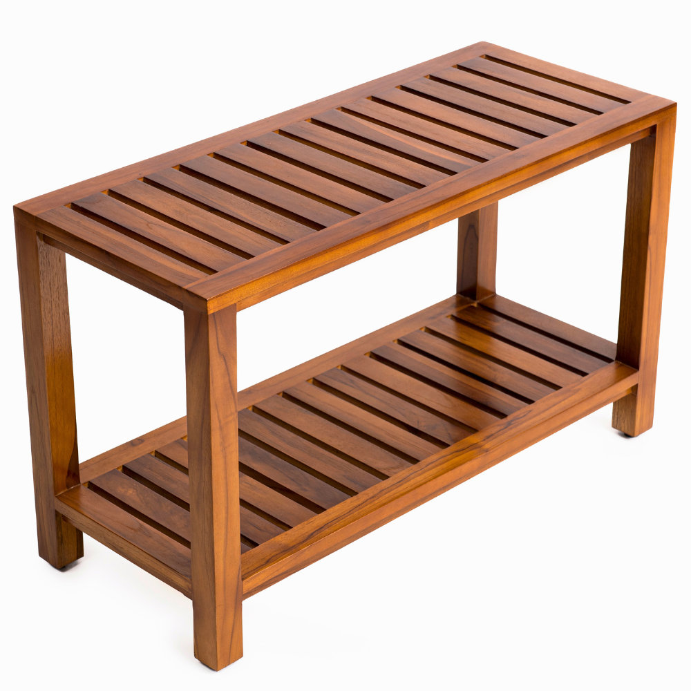Red Barrel Studio® Daigan 30'' W Teak Shower Bench & Reviews | Wayfair