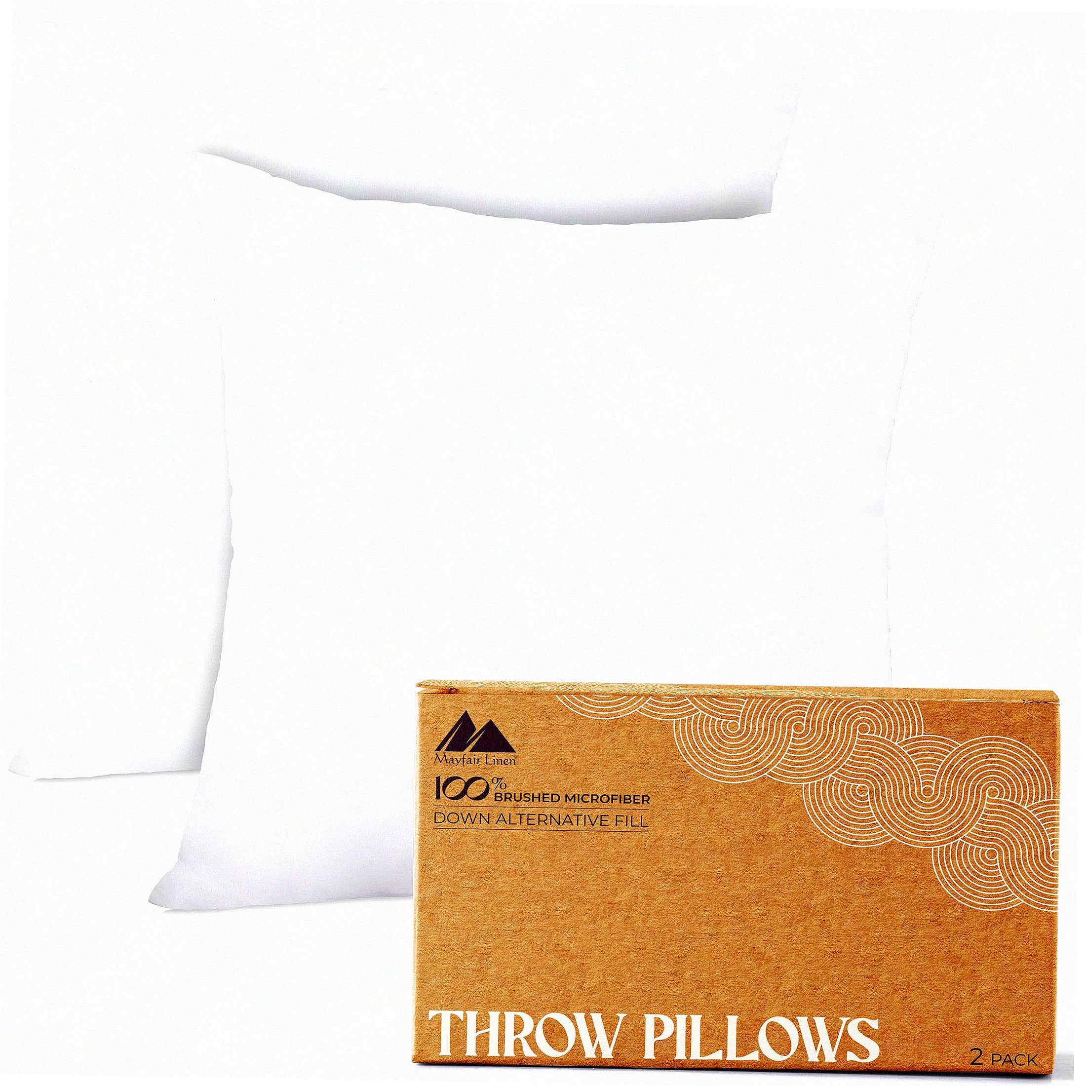 BRBCA Down Alternative Throw Pillow Inserts - Set of 2 | Decorative ...