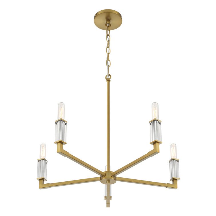 Mercer41 Jahrell 5 - Light Soft Brass Candle Style Pendant | Wayfair