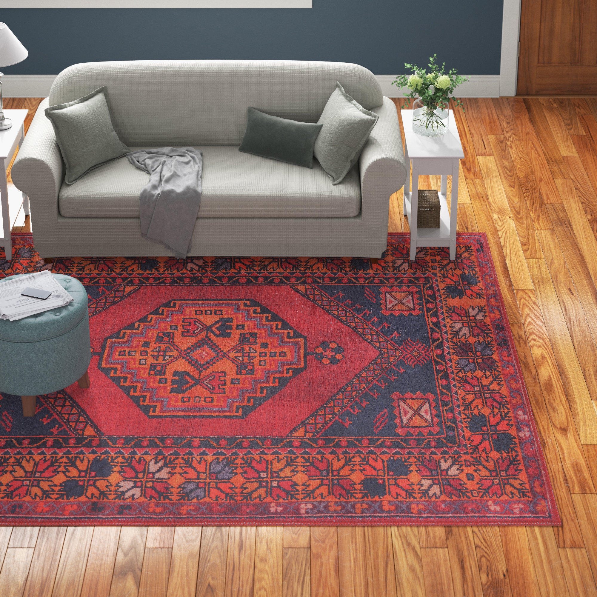 Joss & Main Tapis oriental rouge / bleu / orange Isthia et Commentaires ...