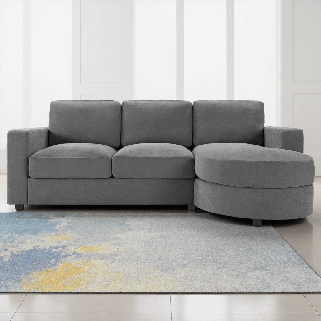 Ivy Bronx 84.6" Modern Sectional Sofa with Curved Chaise Lounge - L ...