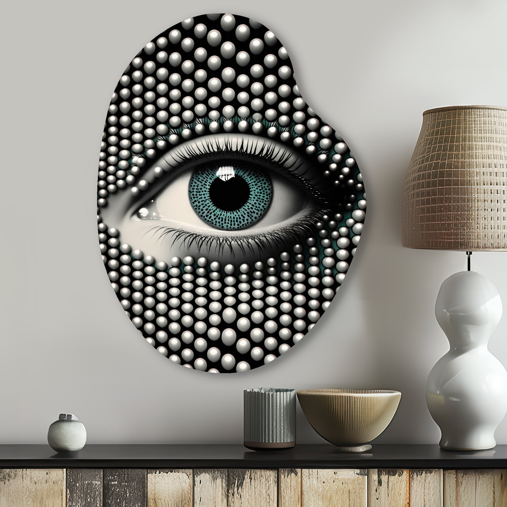 Ivy Bronx Monochrome Eye II - Modern Geometric Pear Shape Assymterical ...