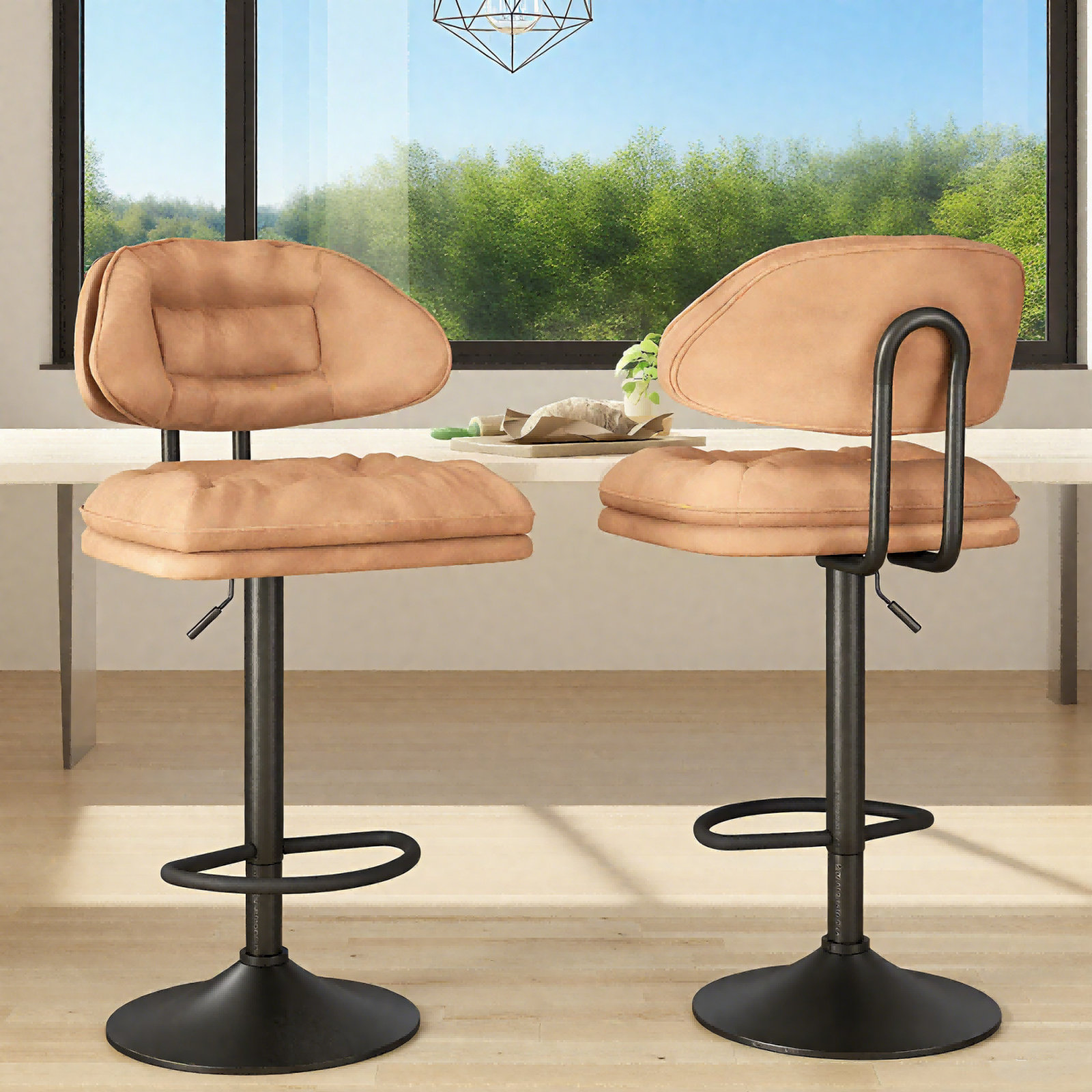 George Oliver Bar Stool Set Of 2, Modern Bar Stools, Ergonomic ...