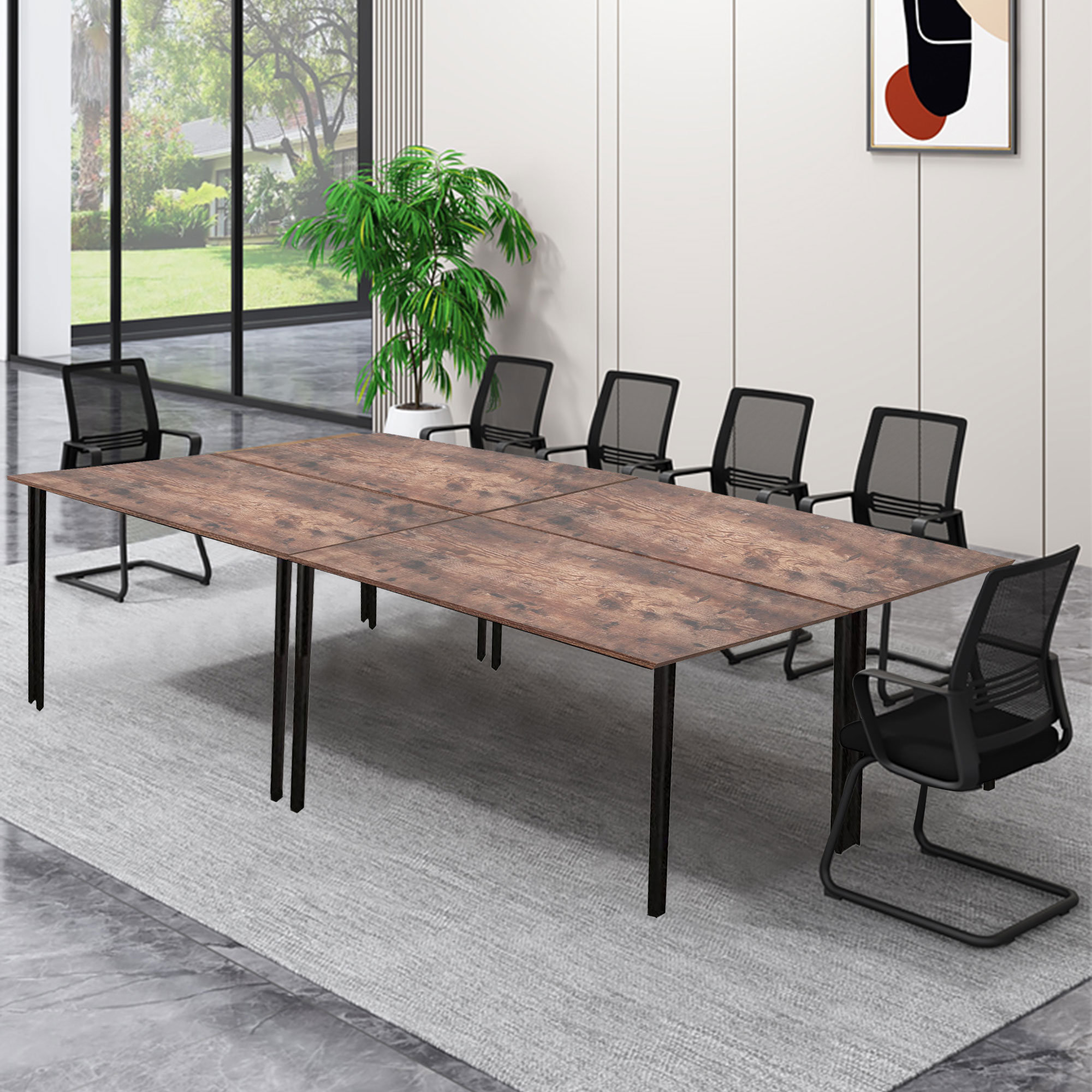 Millwood Pines Carlsbad 110.6''Wide 8FT Modular Rectangular Conference ...