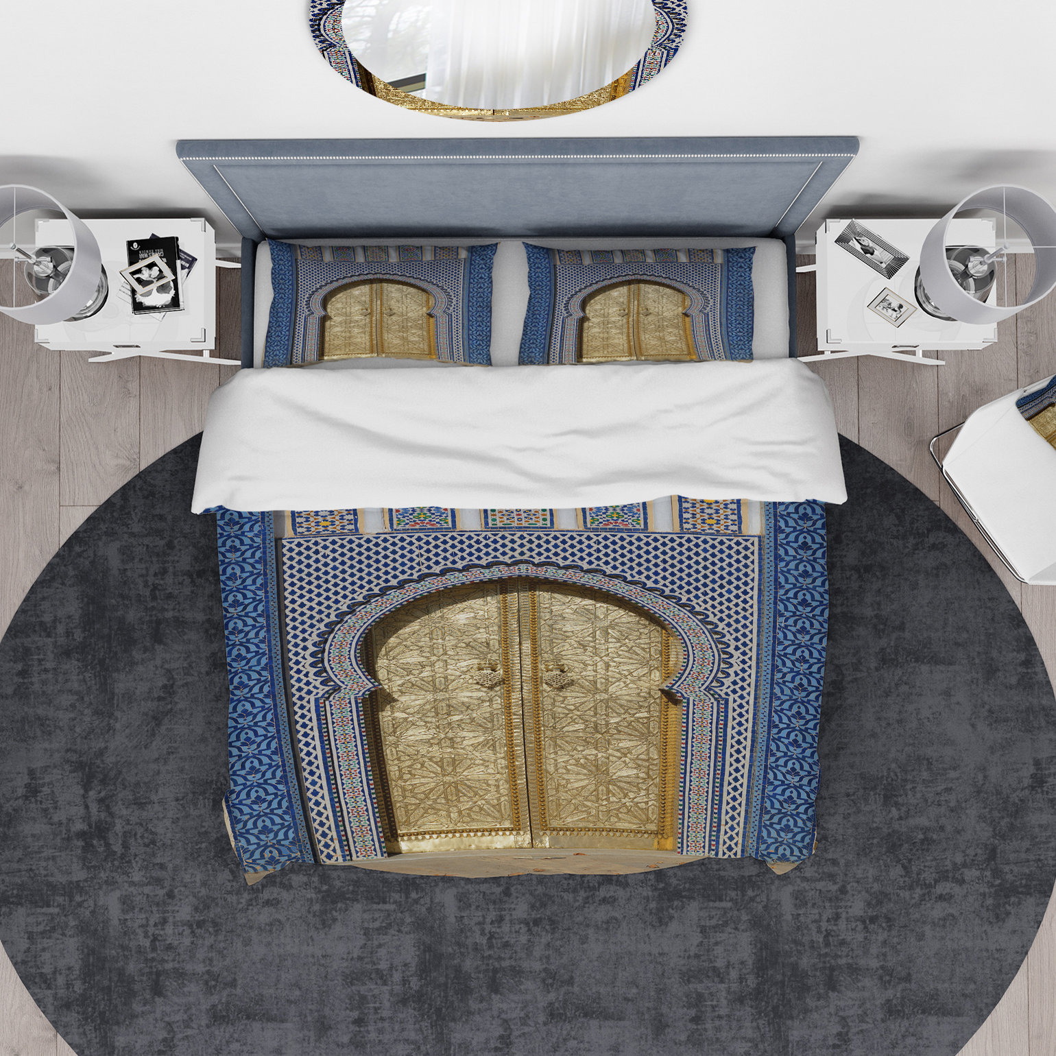Design Art Designart Morroco Palace Doors Duvet Cover Set | Wayfair