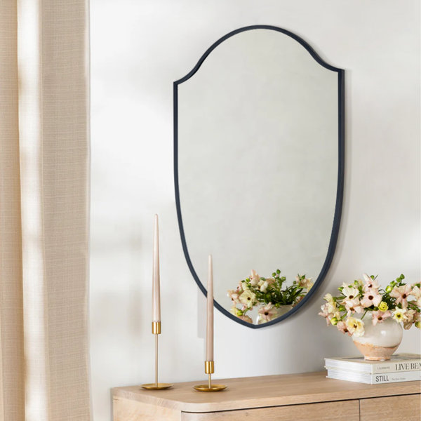Lark Manor Irregular Arched Metal Bathroom Mirror Accent Asymmetrical ...