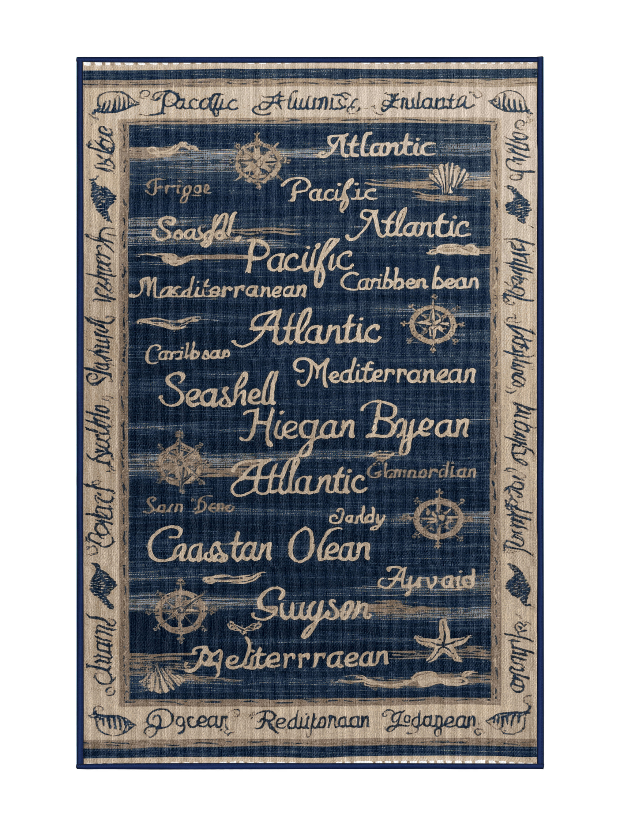Hokku Designs Washable Ocean names Nautical Area Rug | Wayfair