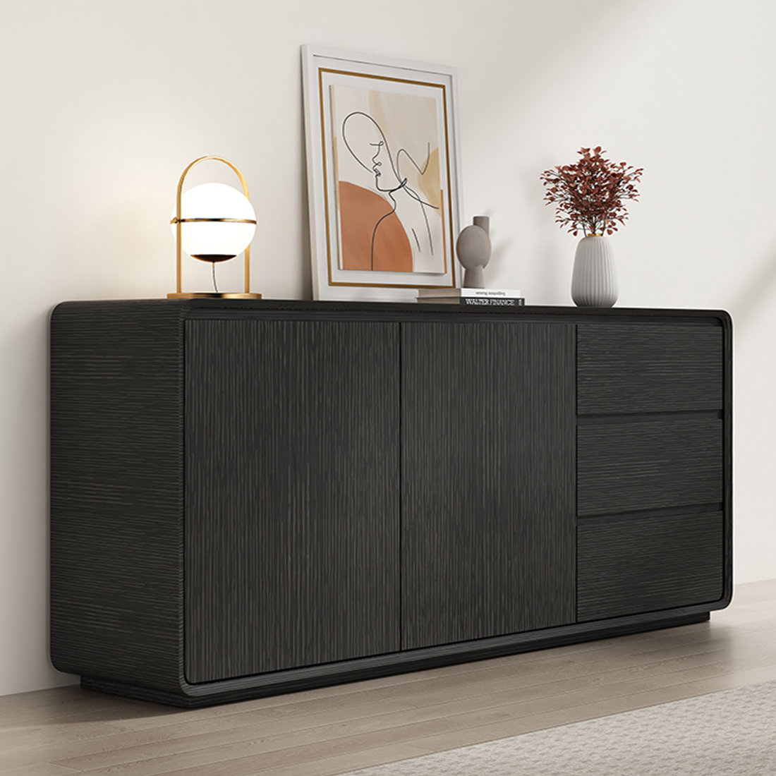 DineElegance.r Modern Simple Solid Wood Sideboard. 70.86'' Sideboard ...