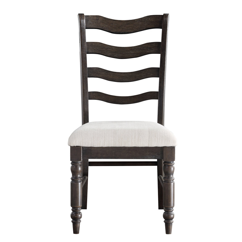 Darby Home Co Menchen Solid Wood Ladder Back Side Chair in Black ...