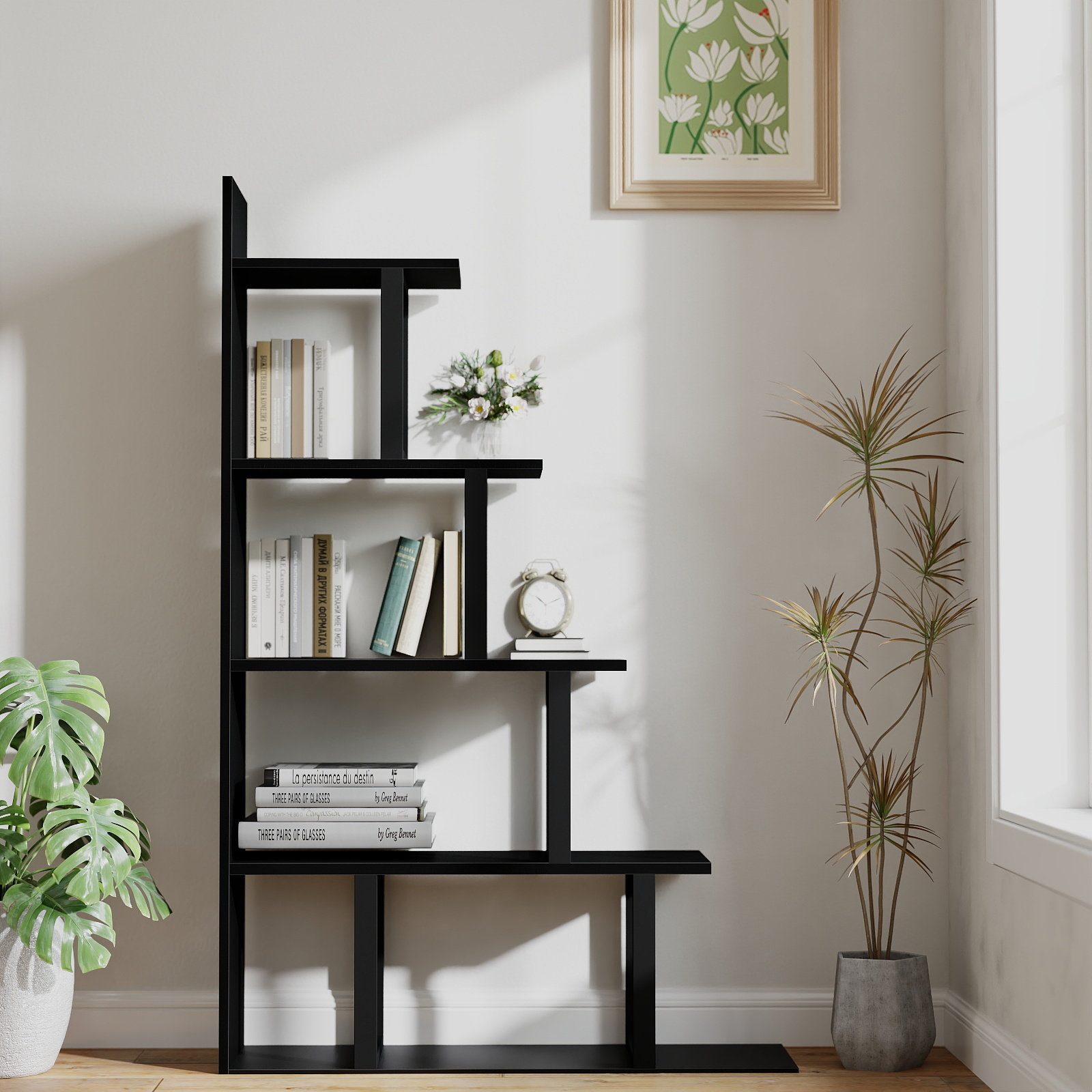 Latitude Run® 5-Tier Ladder Etagere Bookcase Bookshelves | Wayfair