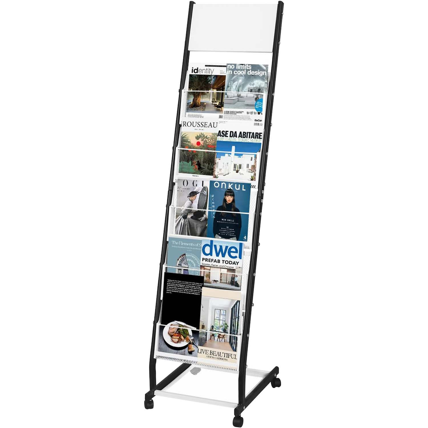 Brayden Studio® Floor Standing Magazine Holder With 5 Pockets, Journals ...