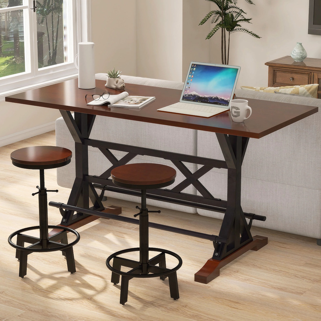 Williston Forge Bar Table Set Bar Table with Stools Pub Table Set ...
