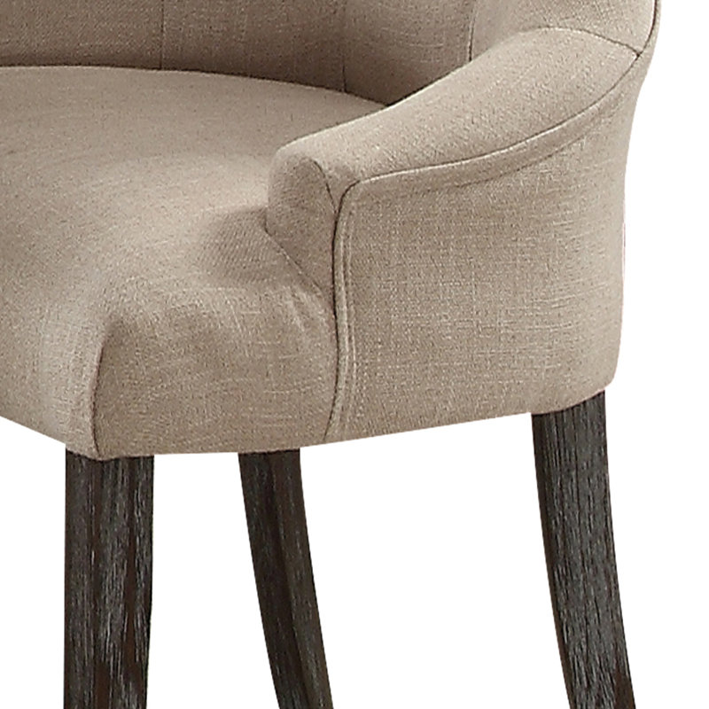 Red Barrel Studio® Antyon Beige and Weathered Espresso Tufted Back Arm ...