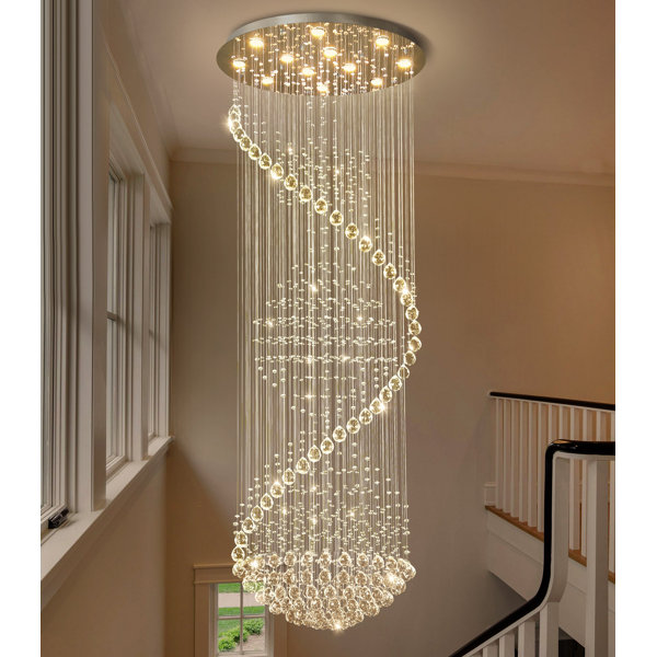 Rosdorf Park Large Glam Raindrop Chandelier Led Dimmable High Ceiling ...