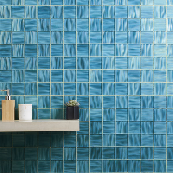 Bond Tile Angler 11.81 in. x 11.81 in. Polished Glass Wall Mosaic Tile ...