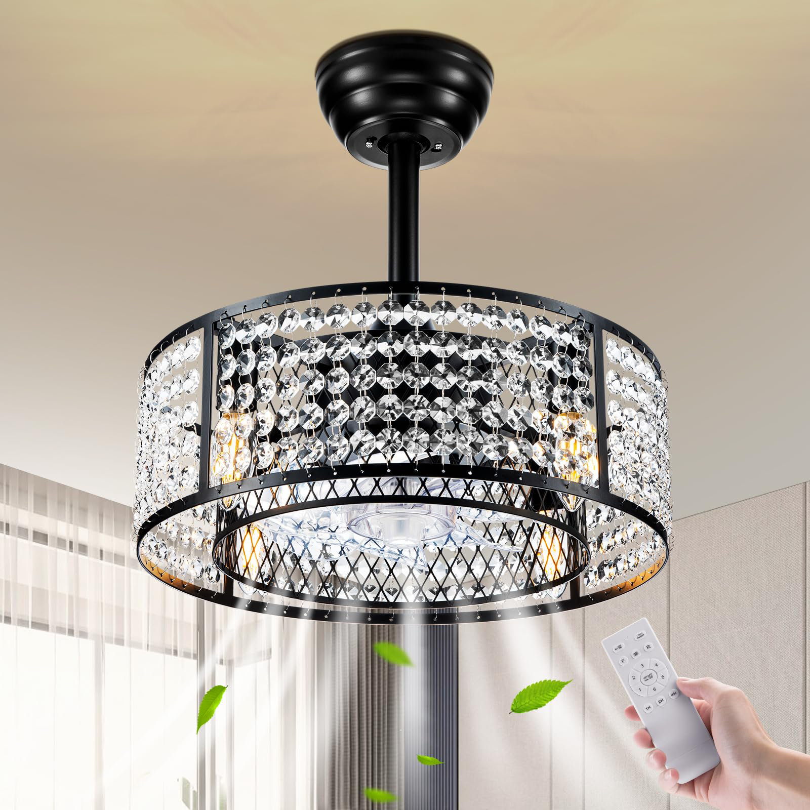 Mercer41 15.7'' 4 - Light Matte Black Ceiling Fan Light Kit - Wayfair ...