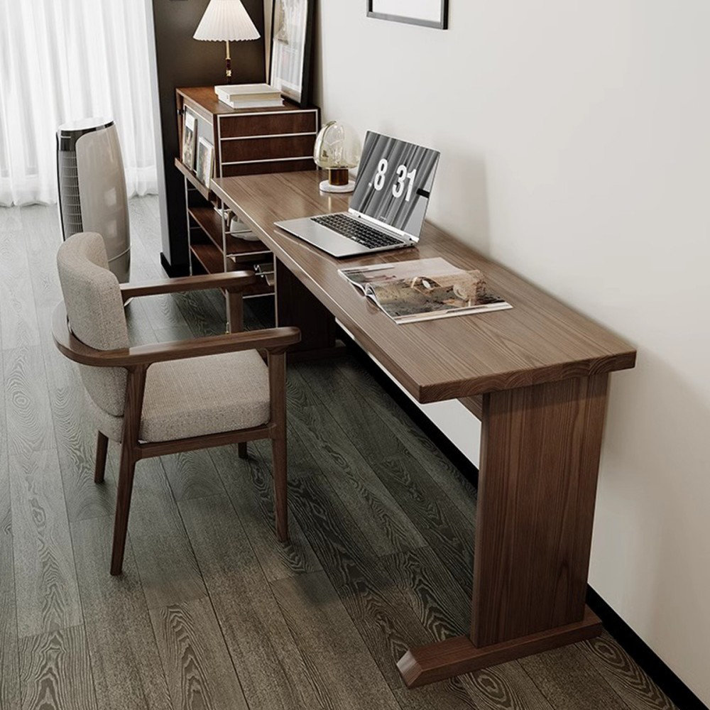 Ebern Designs 55.12" Brown Rectangular Solid Wood Office Sets | Wayfair