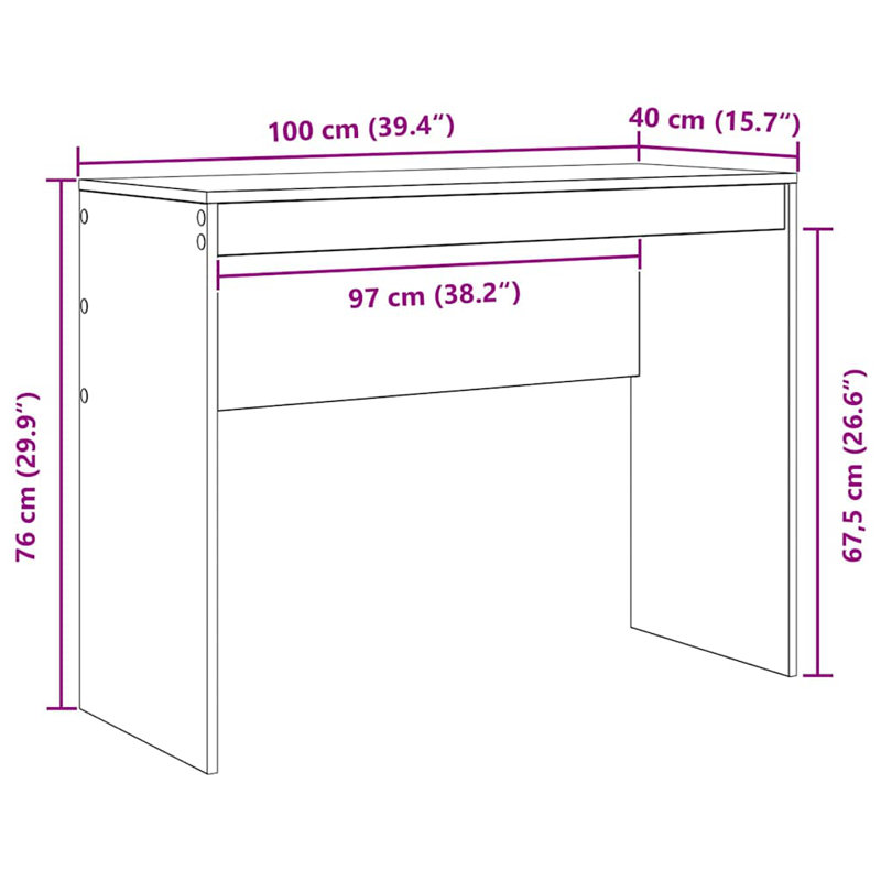 17 Stories Desk With Storage With Shelf 2 Pcs 100 X 40 X 76 Cm ...