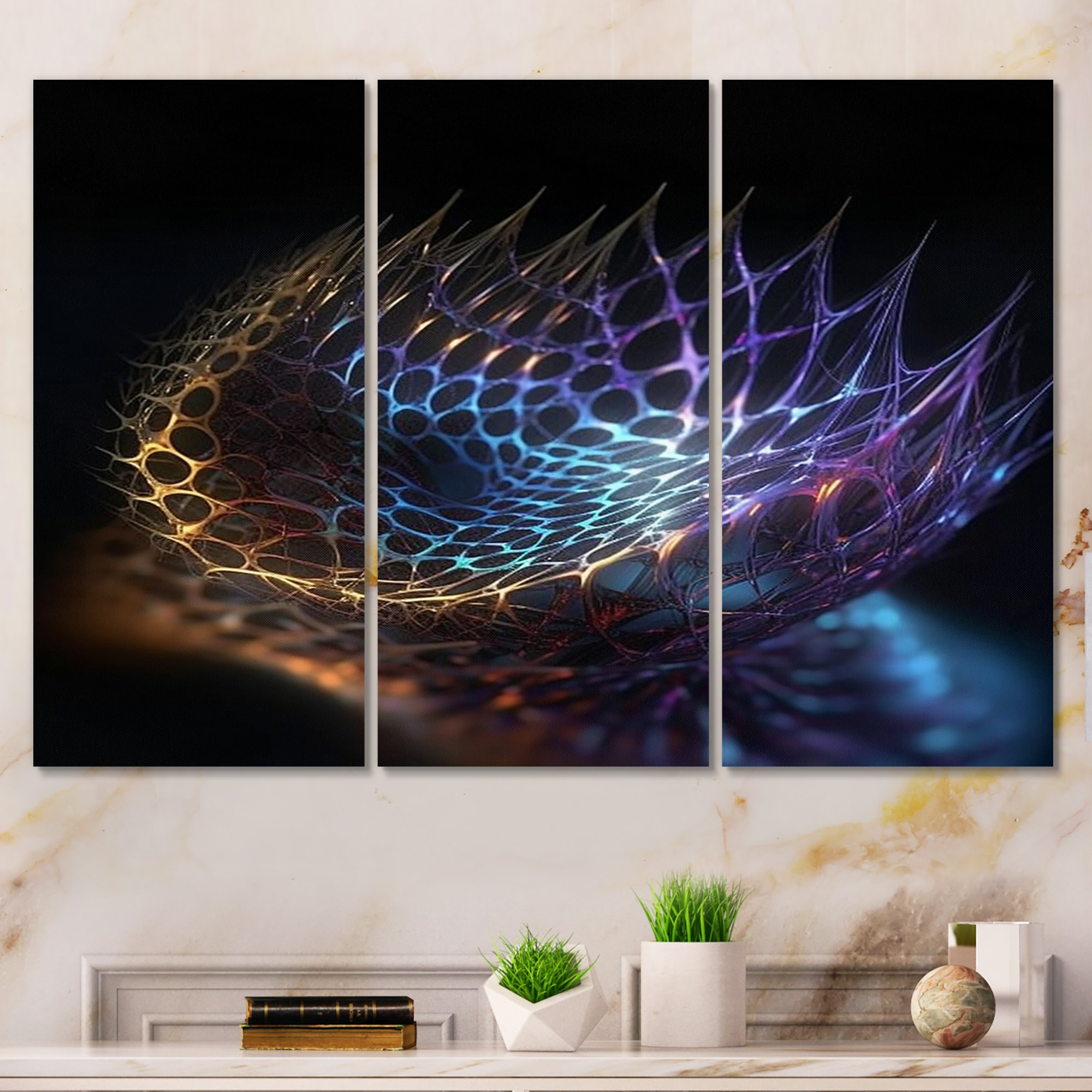 Design Art Infinity Net Space Matrix - Fractals Wall Art Living Room ...