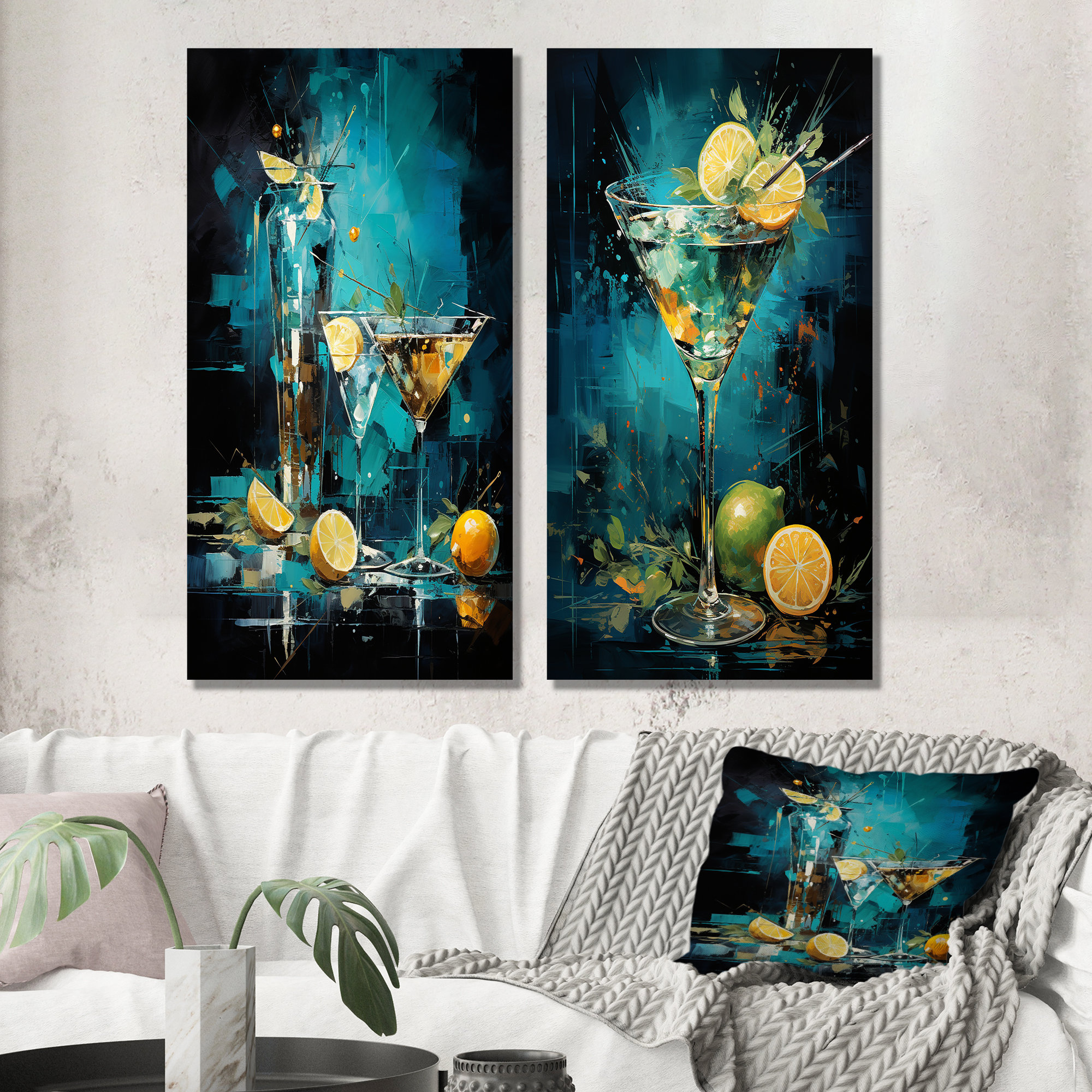 Lark Manor™ Vesper Vibrance Twilight Cocktail - Cocktails Wall Art ...