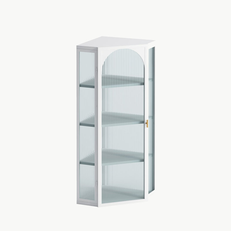 Latitude Run® Glass Door Wall Mounted Corner Cabinet | Wayfair