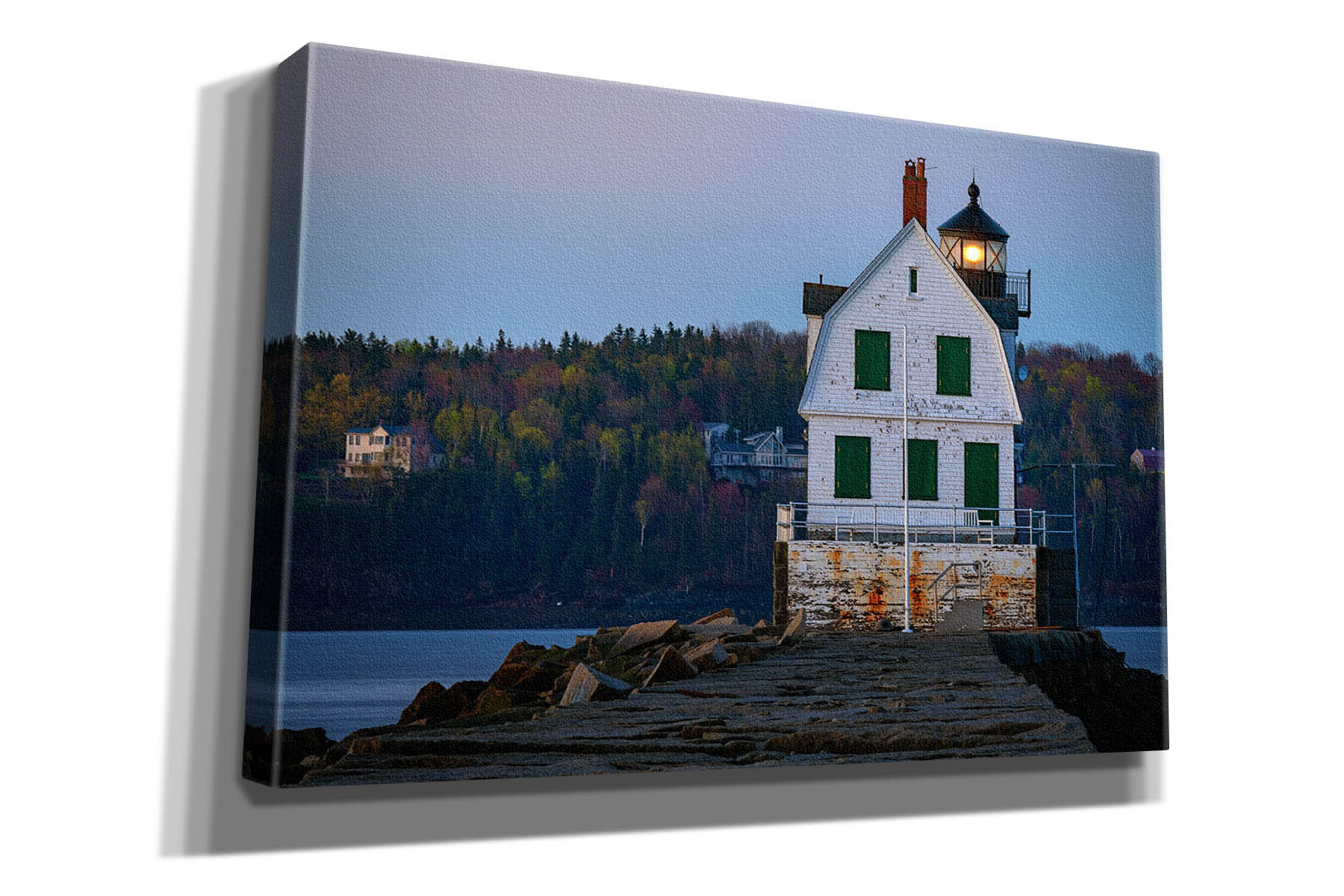 Epic Graffiti 'Rockland Breakwater Lighthouse' by Rick Berk Canvas Wall ...