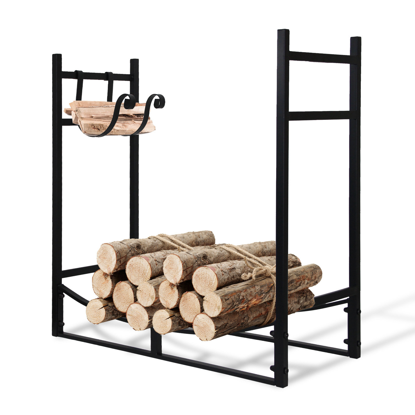 Red Barrel Studio® 30" H X 30" W Log Rack Wrought Iron Firewood Log ...