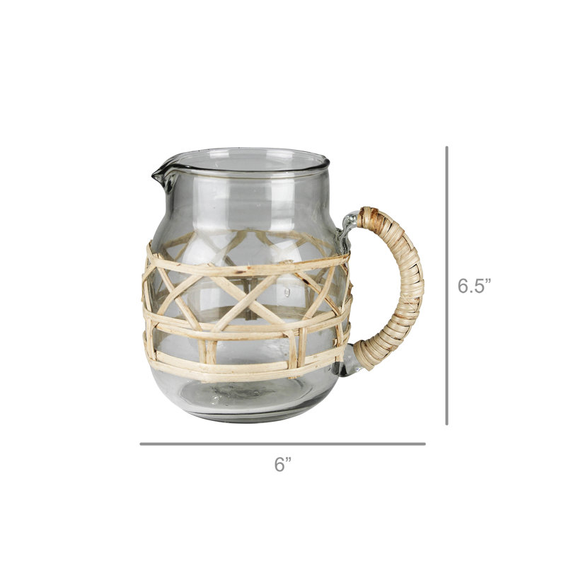 Bay Isle Home Pitcher With Rattan Wrap | Wayfair