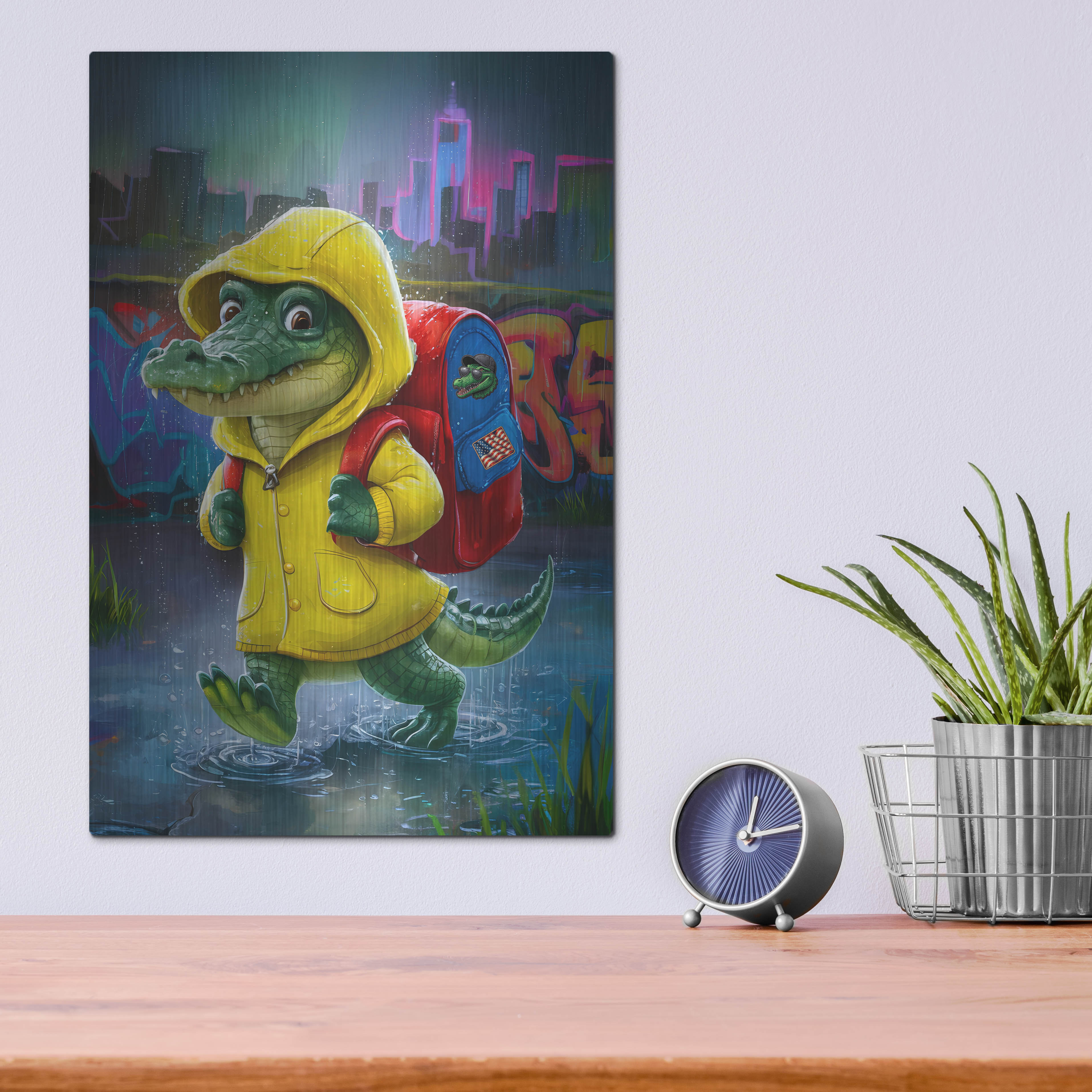 Trinx Baby Croc Going To School' by Andreas Magnusson Metal Wall Art ...