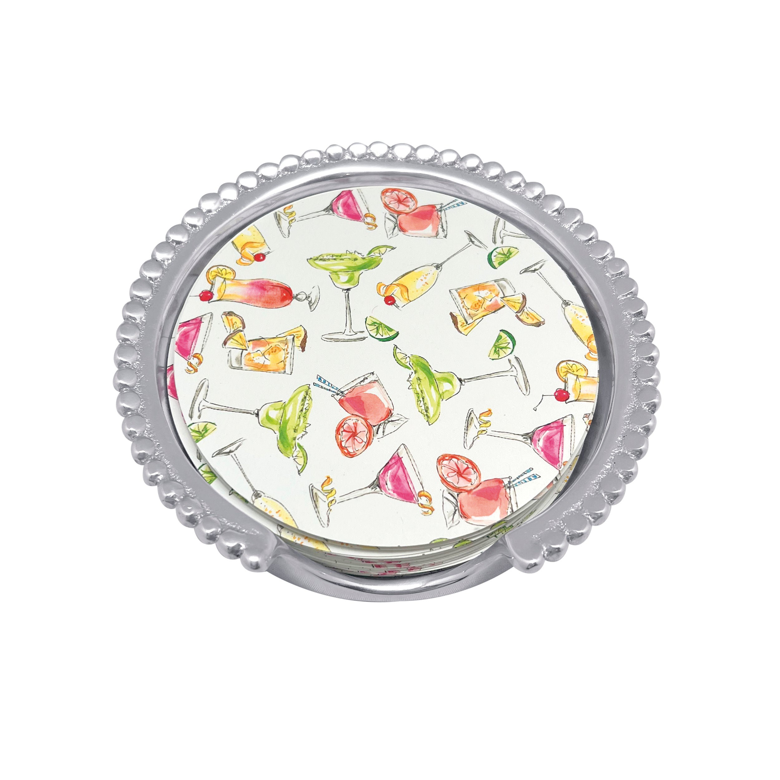 Mariposa Round 40 Piece Coaster Set With Holder | Wayfair