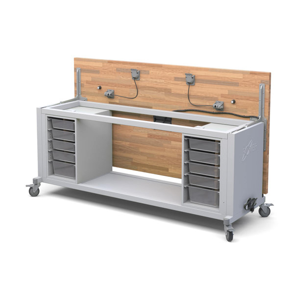 Haskell Education Explorer Rover Table With Butcher Block Retractable ...