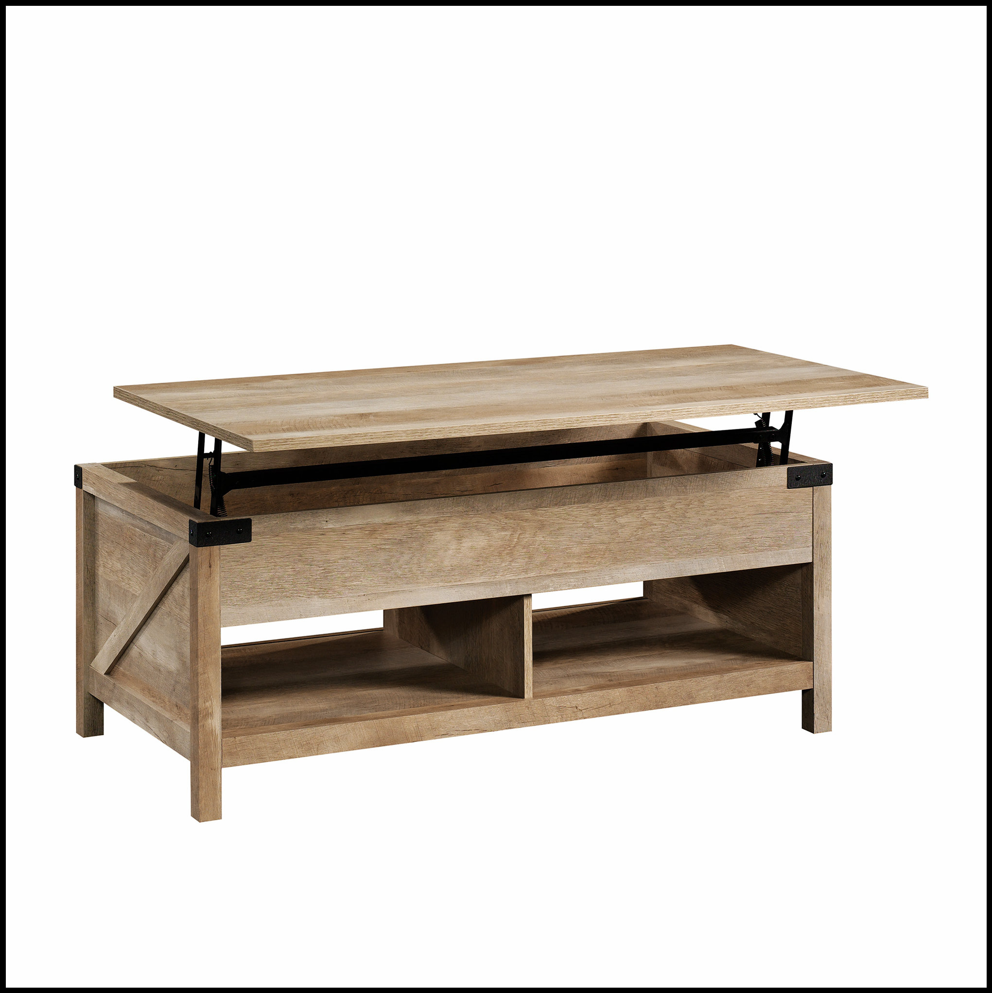 Ivy Bronx Lift-Top Coffee Table With Hidden Storage And Open Shelves ...