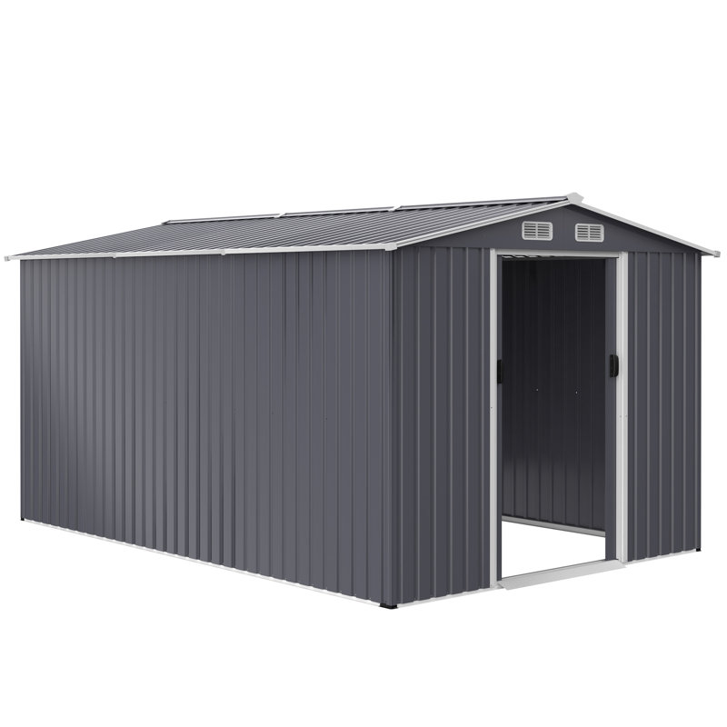 Pabin Inc 12 Ft. D Galvanized Steel Horizontal Storage Shed | Wayfair