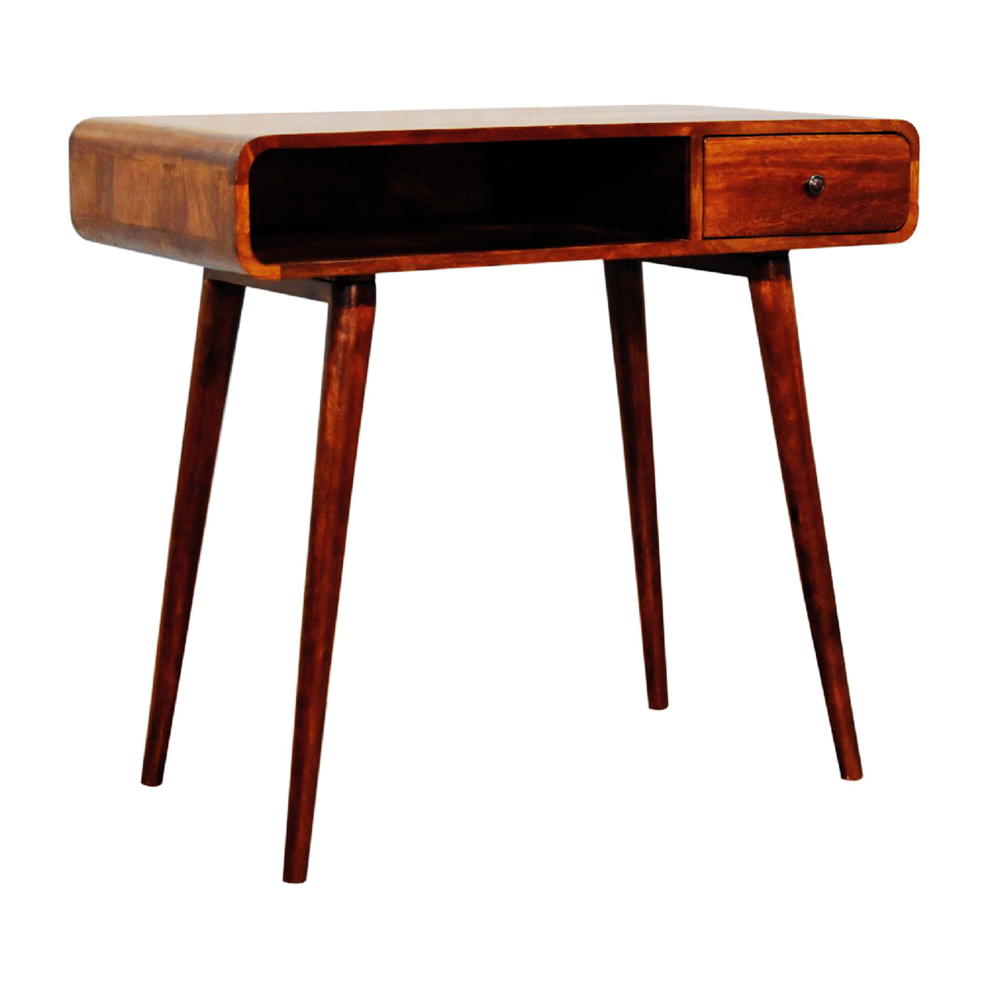 Loon Peak® Versatile Design Wood Curved Writing Desk Table With Strong ...