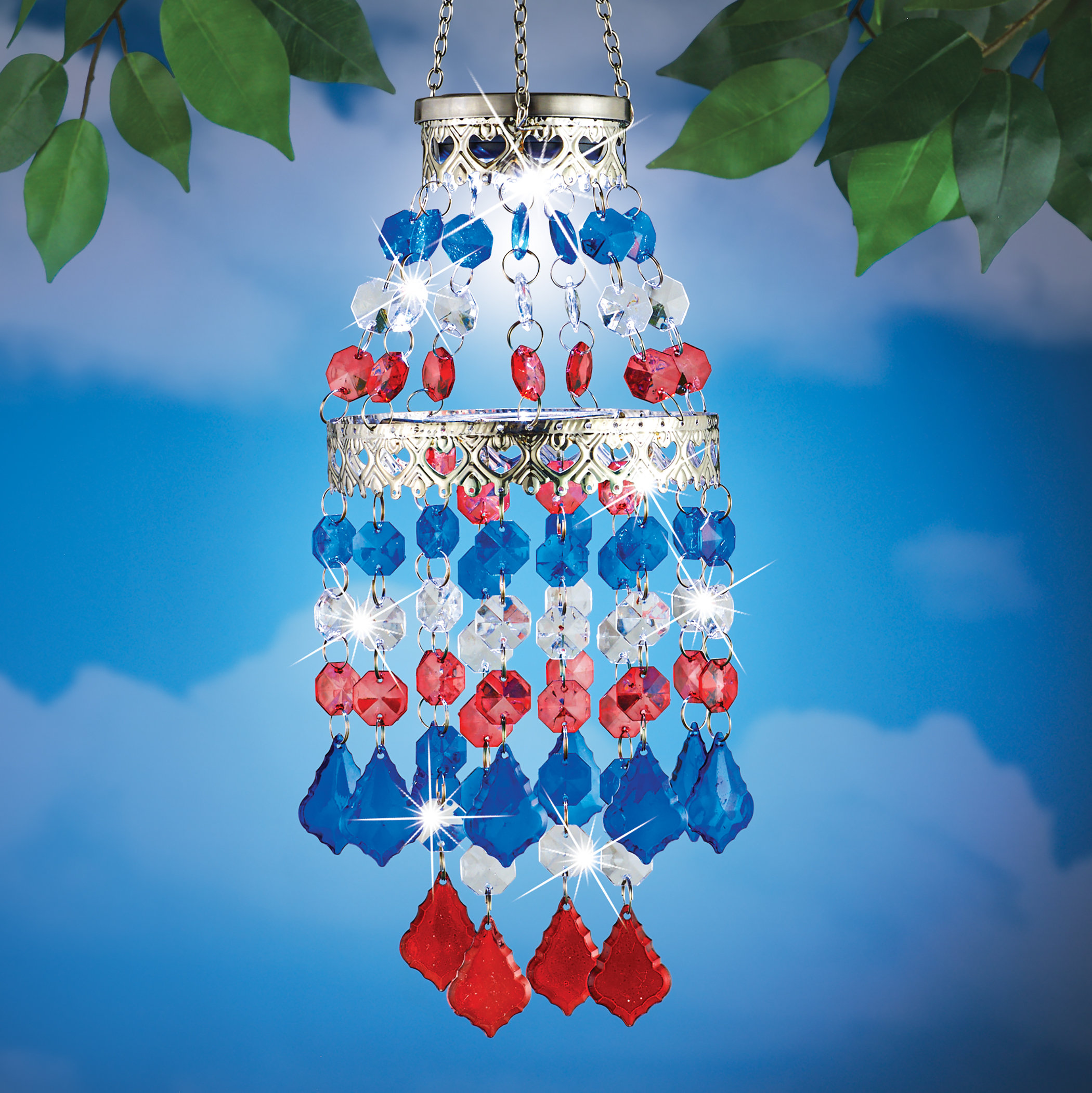 Arlmont & Co. Solar Powered Patriotic Tiered Crystal Dangler - Wayfair ...