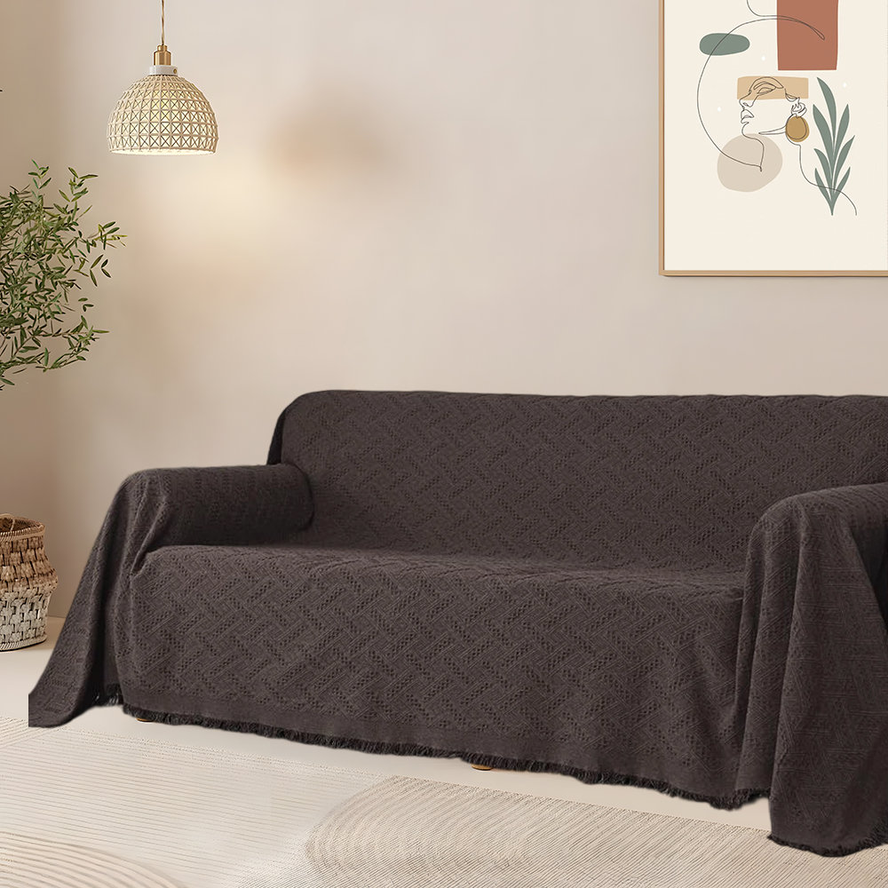 Rebrilliant One-Piece Sofa Covers, Solid Colour Sectional Couch Covers ...