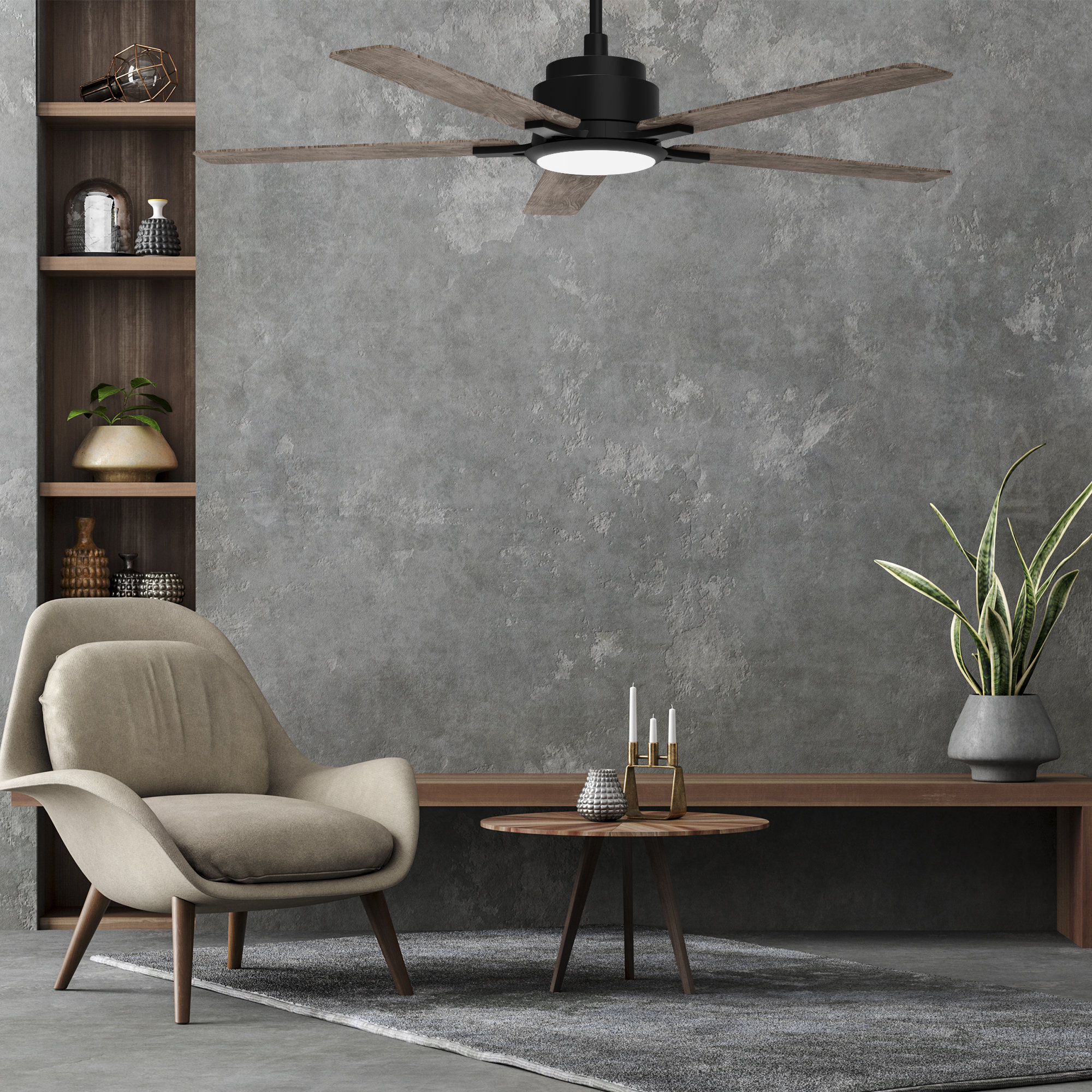 17 Stories Harperlynn 52'' Smart Ceiling Fan With Remote, Light Kit ...