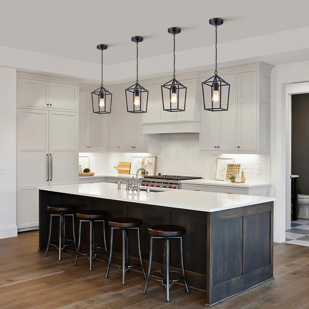 17 Stories 2-Pack Farmhouse Pendant Lights Kitchen Island, Black ...